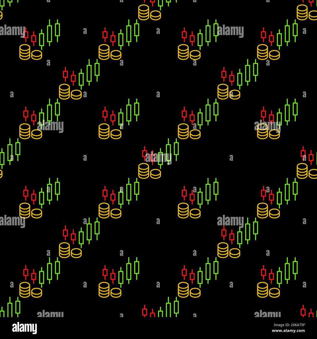 Coins with Candlestick Charts vector Technical Analysis concept ...