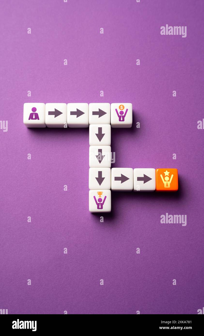 Paths to financial success, universal recognition or fame. Human life ...