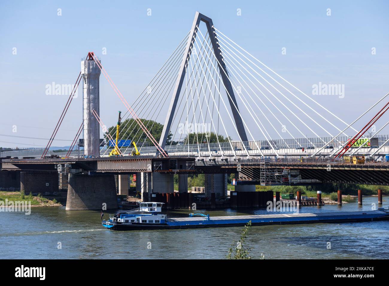 construction site of the new river Rhine bridge of the Autobahn A1 ...