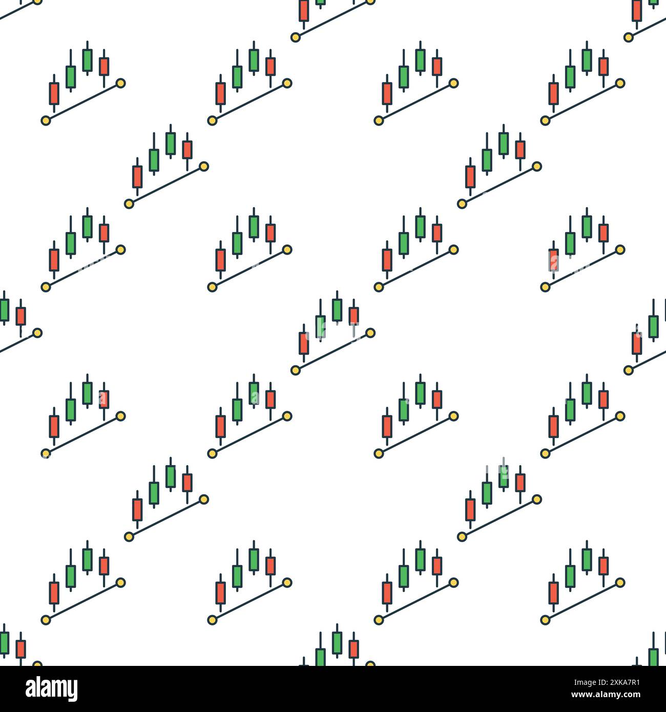 Crypto Trading Formation with Candlestick charts vector concept colored seamless pattern Stock ...