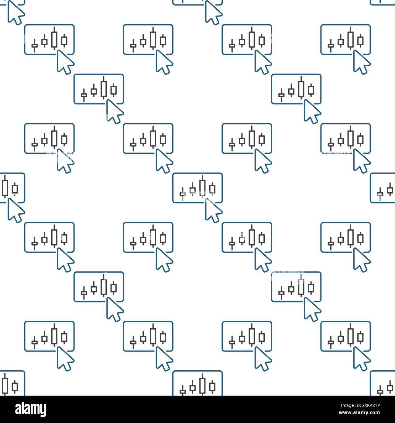 Mouse cursor on Candlestick Chart vector concept outline seamless pattern Stock Vector Image ...