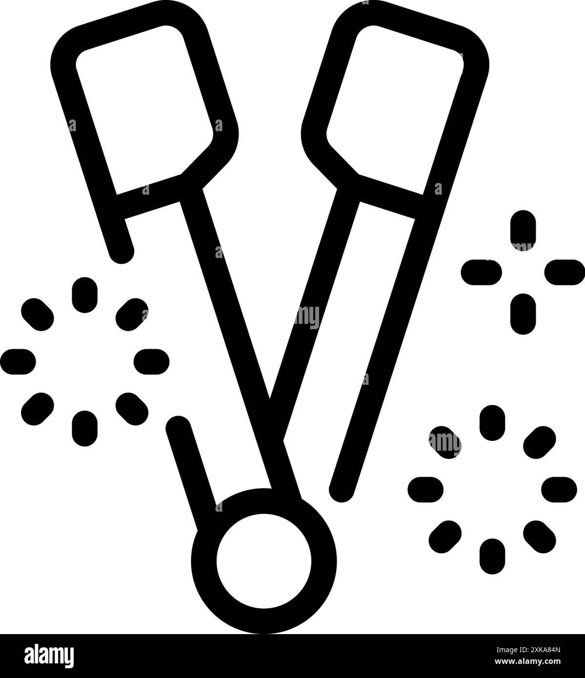 Kitchen tongs holding hot food with steam coming out line icon Stock ...