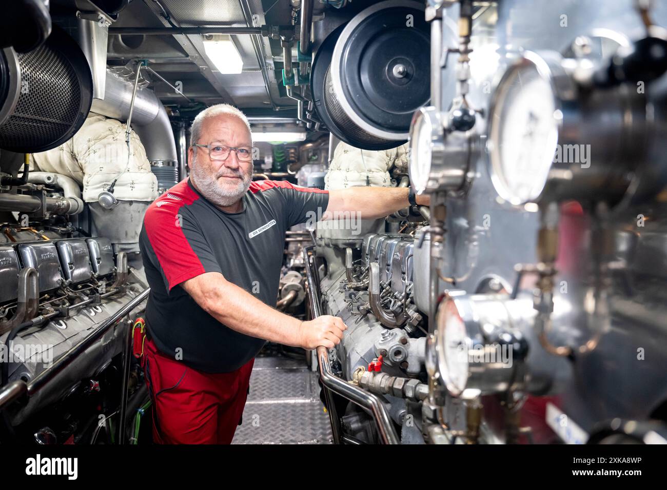 Hooksiel, Germany. 17th July, 2024. Frank Heiken stands in the engine ...