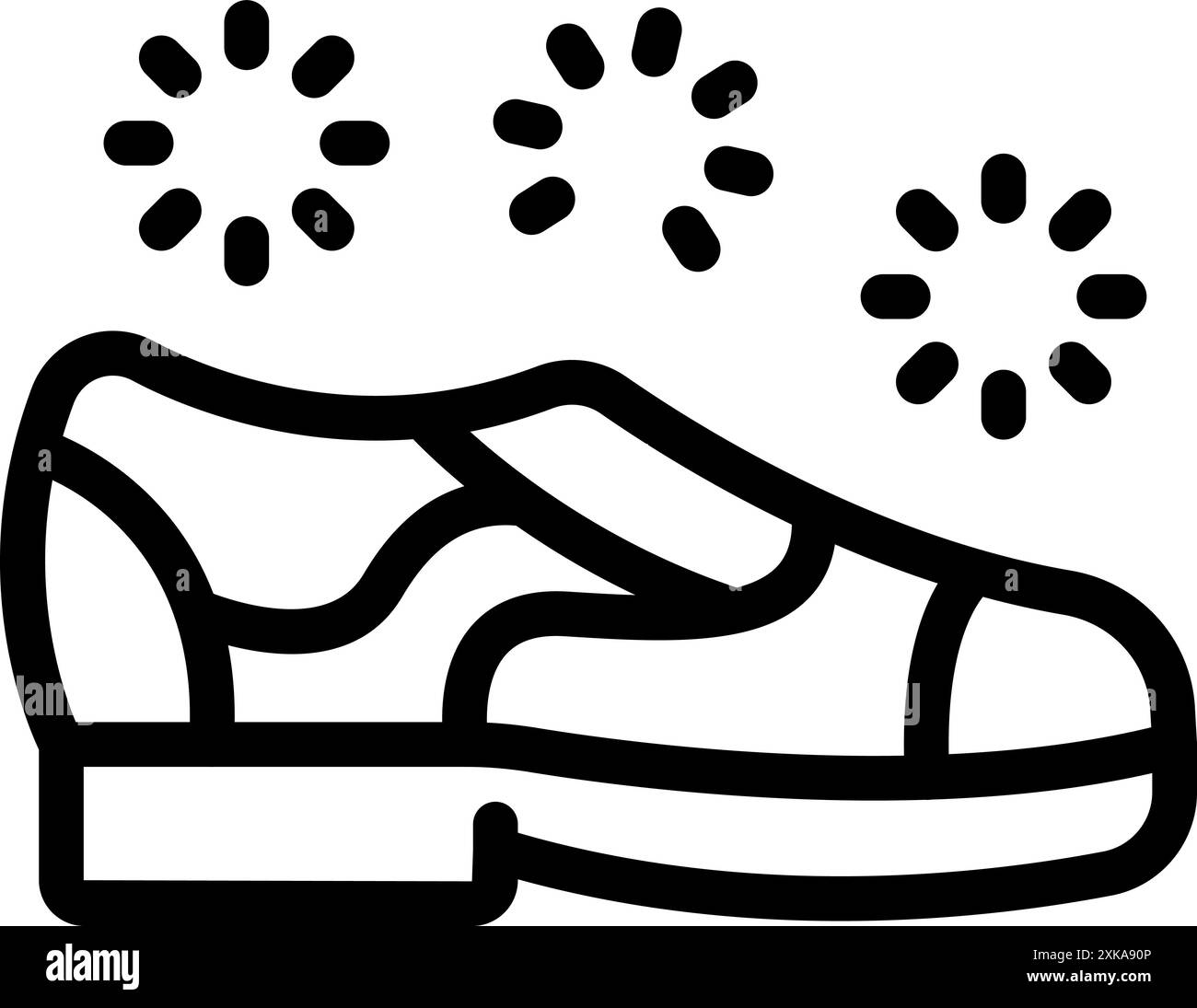 Elegant shoe being polished and shining with sparkles Stock Vector ...