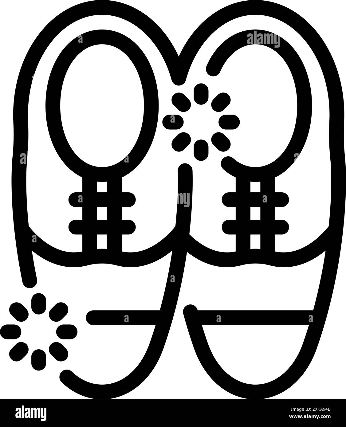 Line icon of a pair of orthopedic shoes designed for comfort and ...