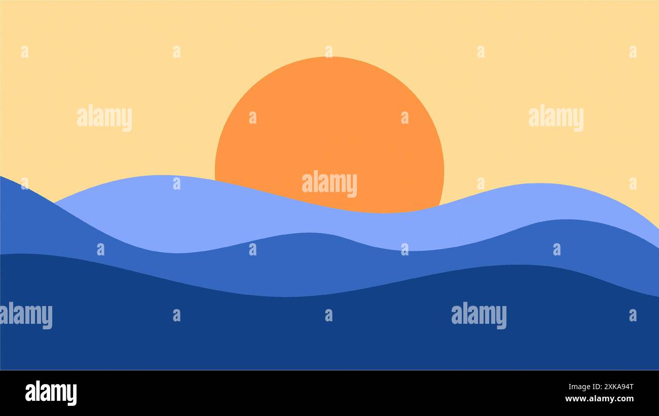 Abstract sun background featuring a contemporary and trendy landscape ...