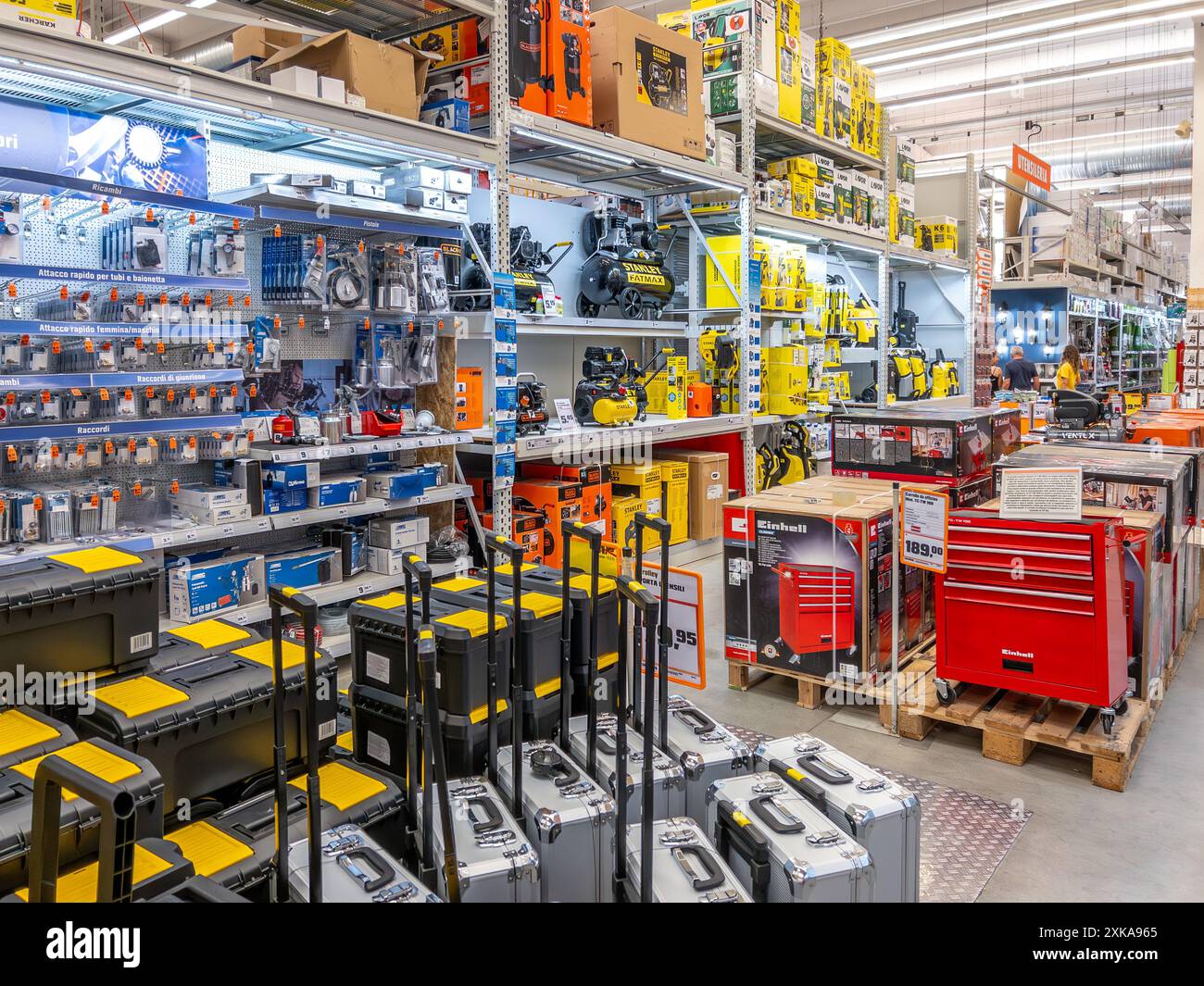 Cuneo, Italy - July 20, 2024: Tool cabinets and tool cases, carts and ...