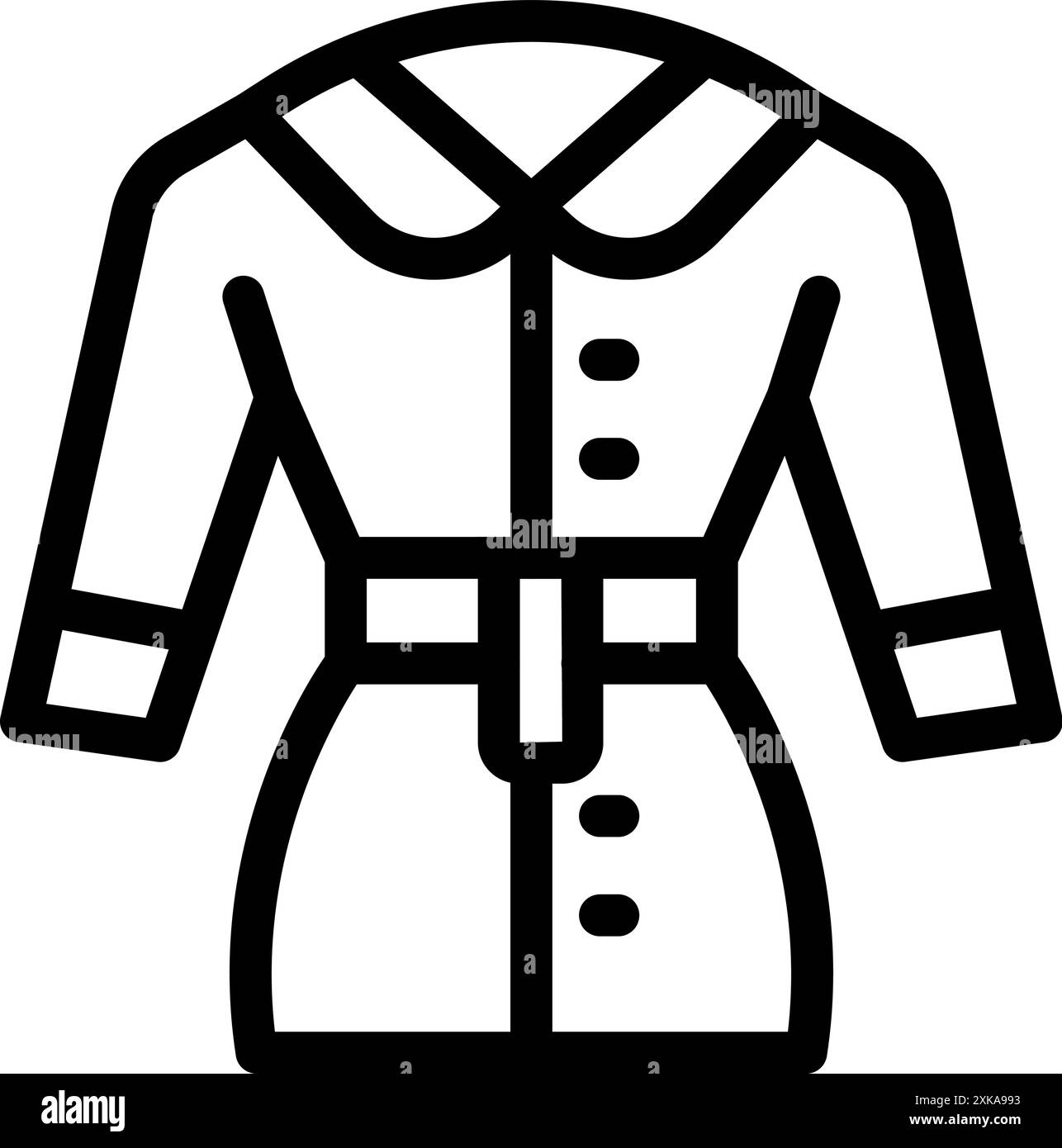 Simple lineart of a woman trench coat, perfect for fashion related ...