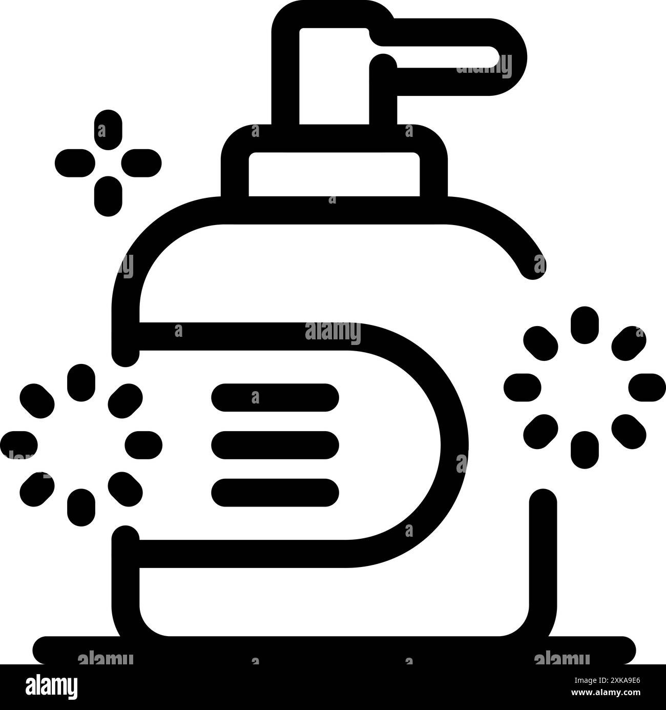 Line icon of antiseptic disinfecting liquid soap for washing hands ...