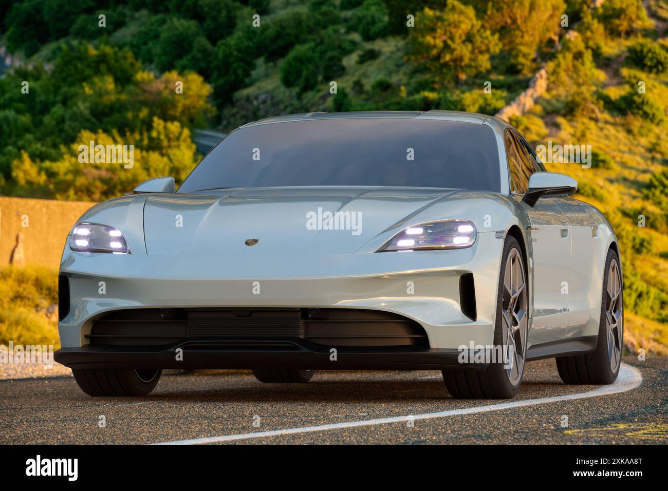 New, refreshed Porsche Taycan 4S model Stock Photo - Alamy