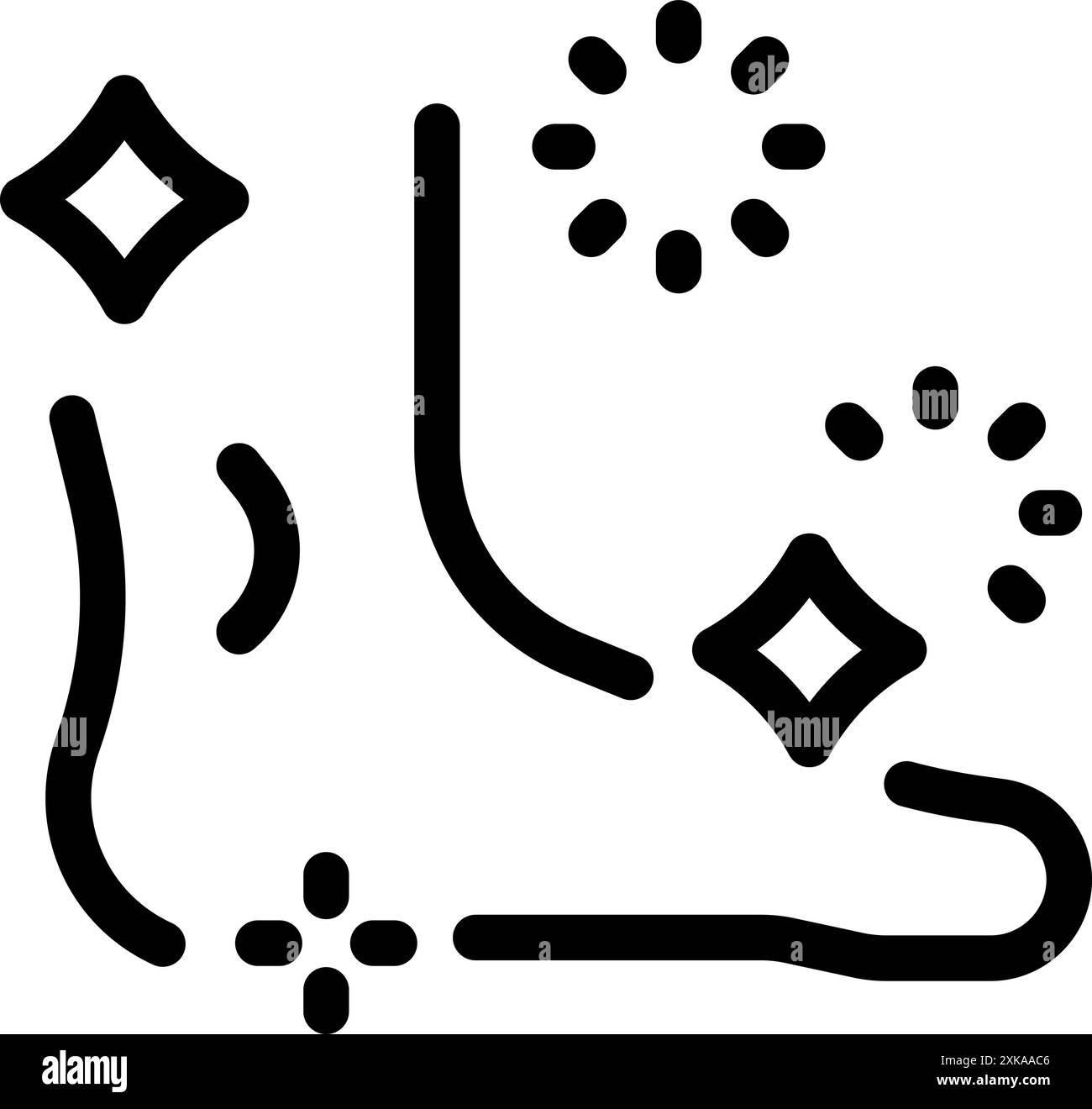 Icon of a foot with some dead skin cells being removed with a sparkling ...