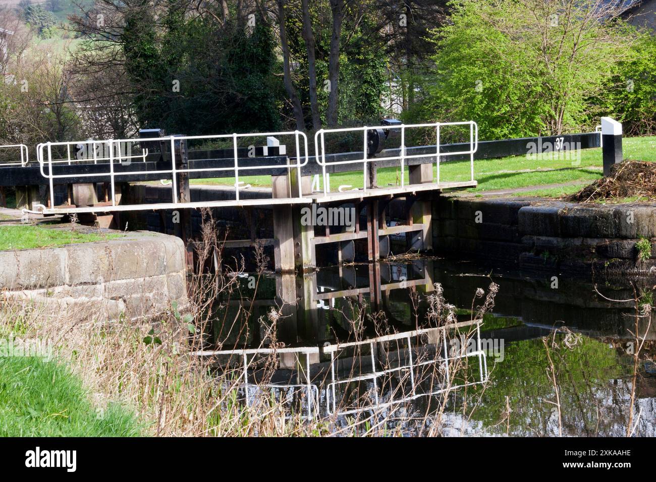Lock 37 on the Forth and Clyde Canal at Old Kilpatrick, West ...