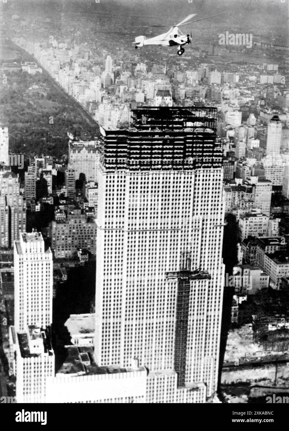 Aerial view of ROCKEFELLER CENTER / RADIO CITY in Mid-Town Manhattan ...