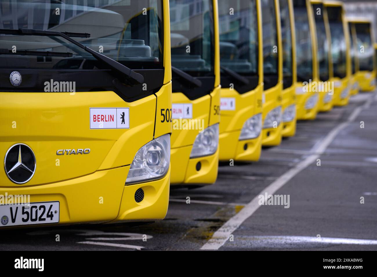 Berlin, Germany. 03rd July, 2024. Berliner Verkehrsbetriebe buses are ...