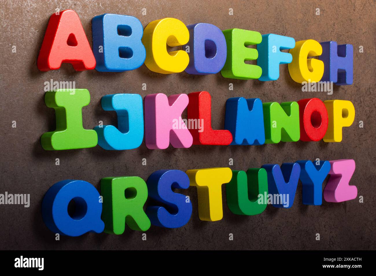 Alphabet ABC wooden letters for early education concept Stock Photo - Alamy