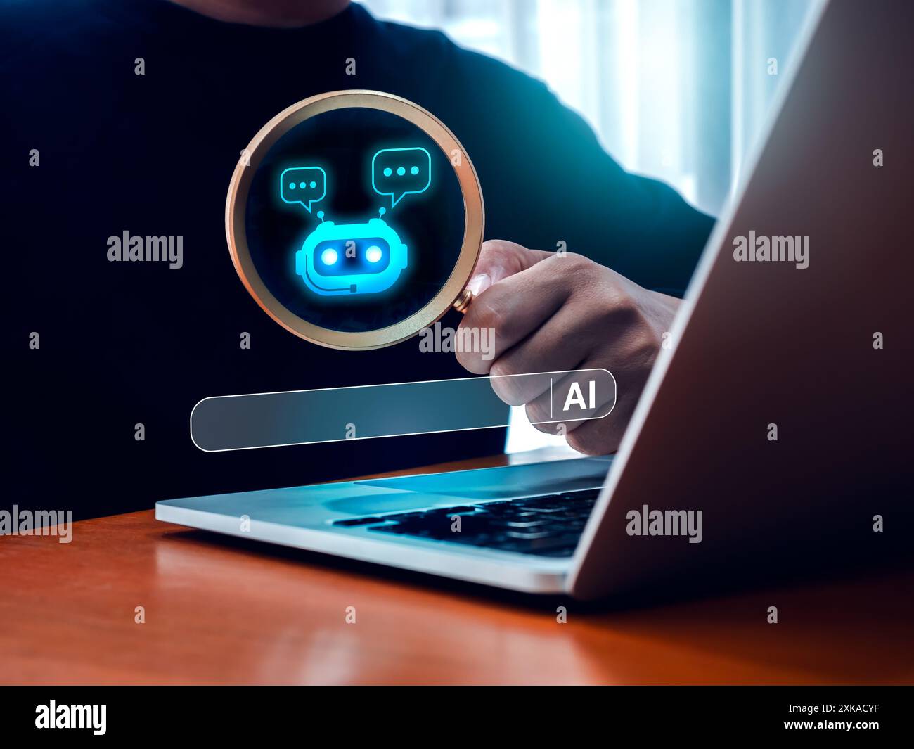 Ai tech background search bar hi-res stock photography and images - Alamy