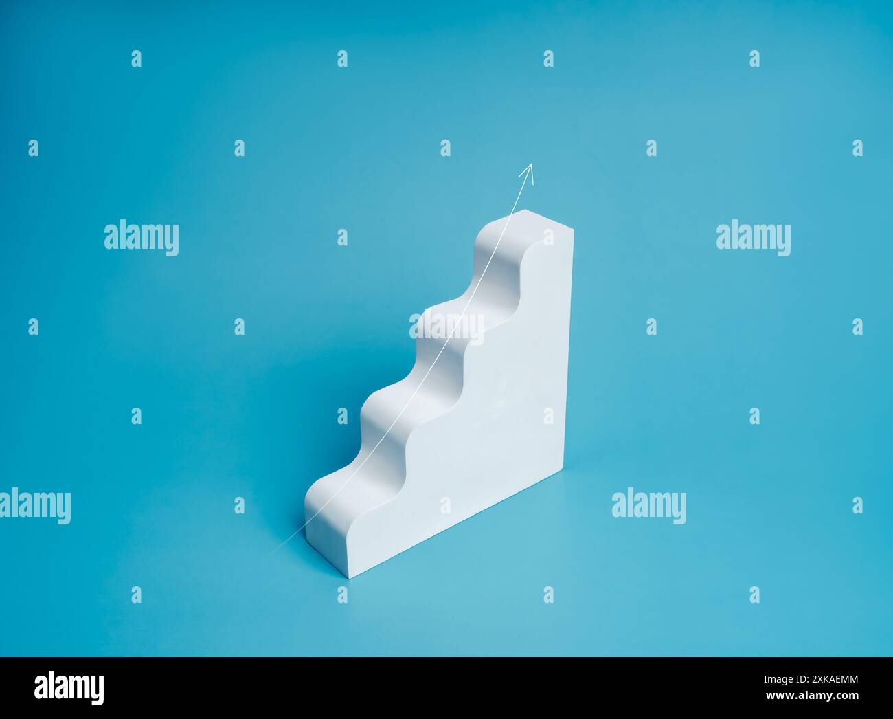 Business growth performance concept. Rising curve arrow on modern white ...