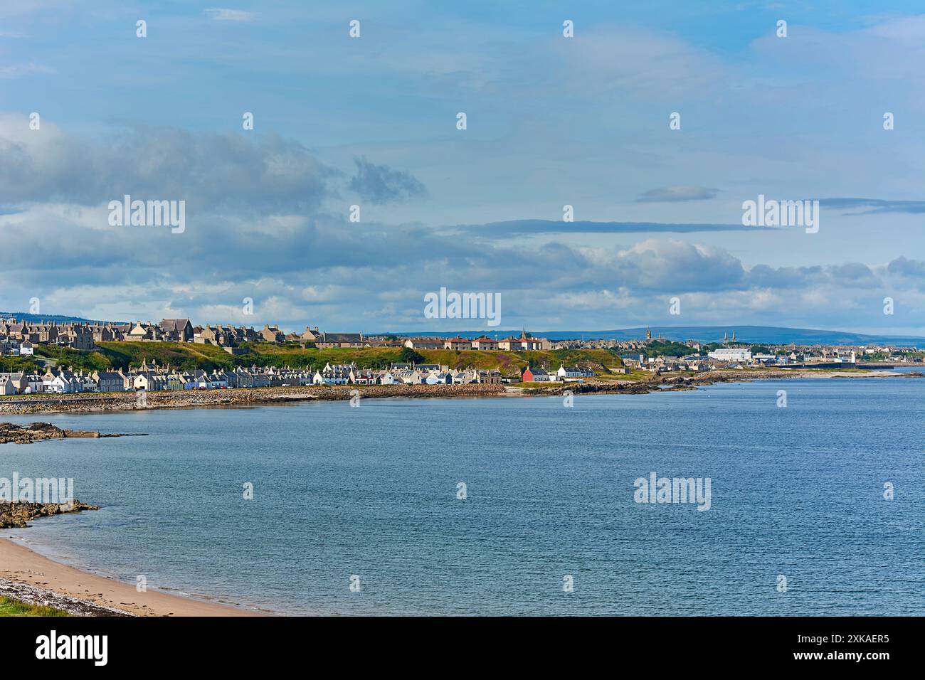 Buckie Moray Coast Scotland houses bay and the coastline from Portessie ...