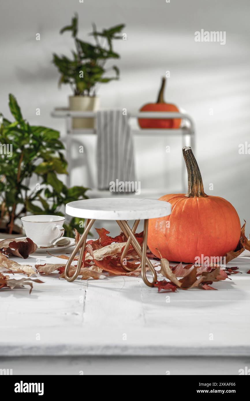 Marble stone cube stand pedestal with copy space for products and ...