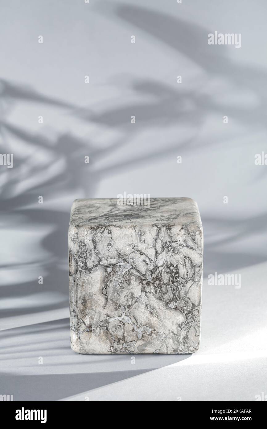 Marble stone cube stand pedestal with copy space for products and ...