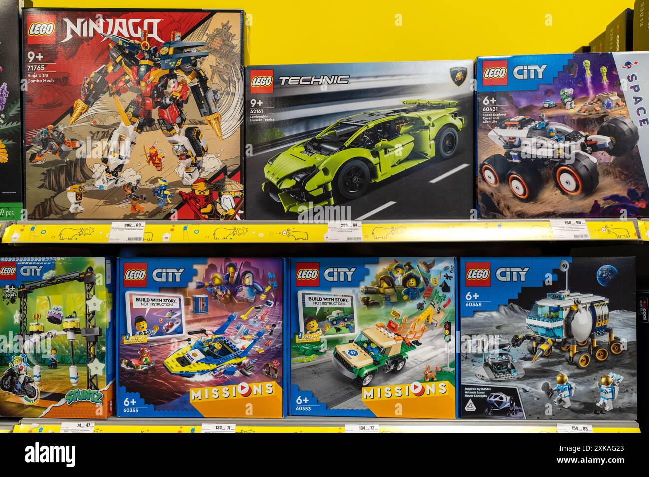 Lego construction kits for sale at Lego Store. Minsk, Belarus - July 22 ...