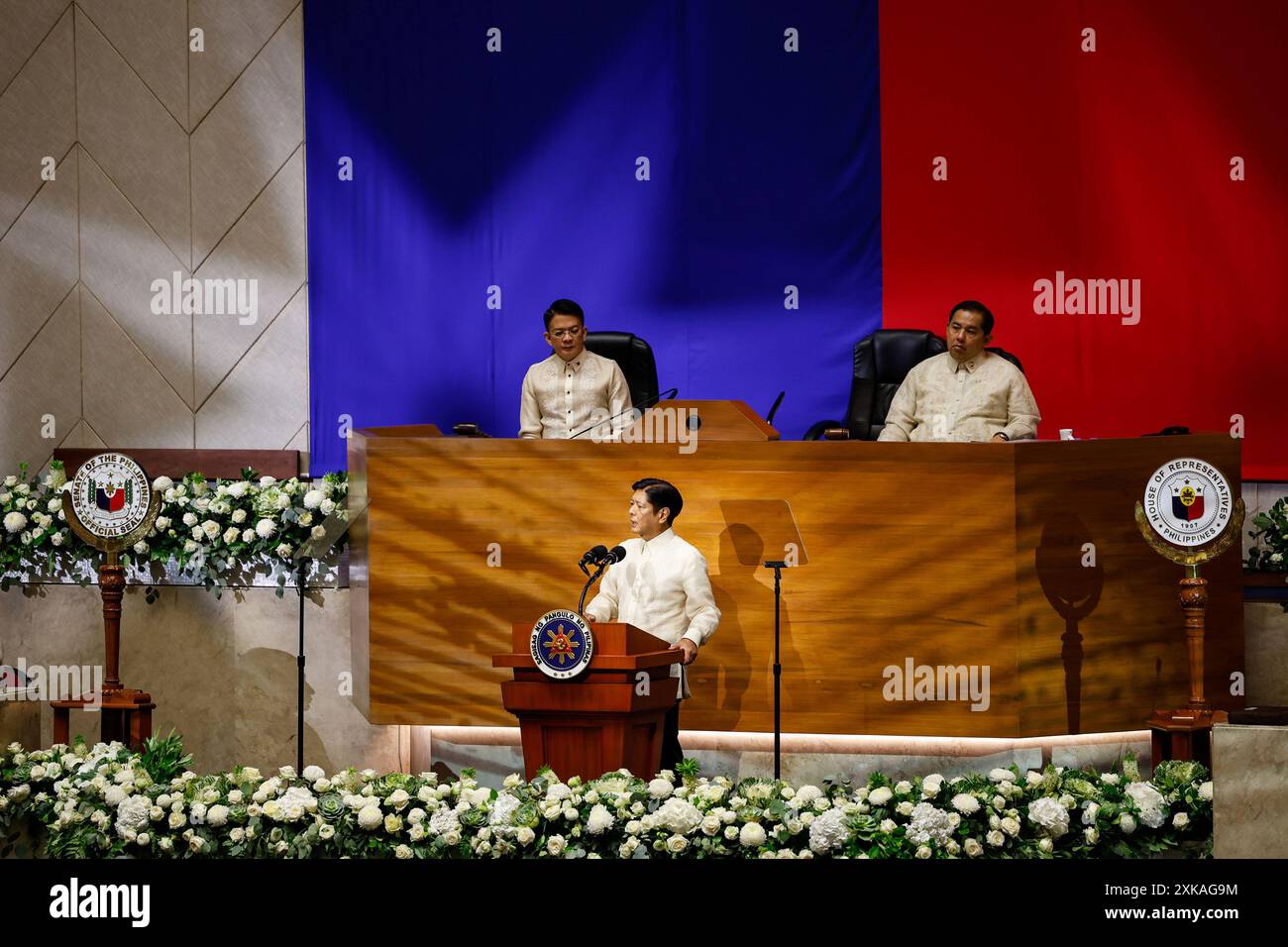 Philippine President Ferdinand Marcos Jr. delivers his third State of ...