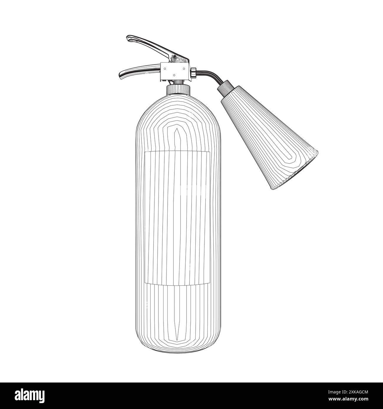 Contour Fire Extinguisher Icon Vector Design on White Background ...