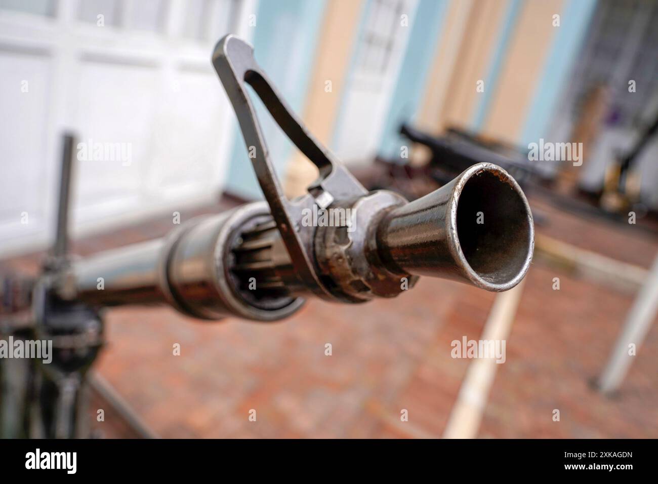 A detail of a machine gun barrel Stock Photo - Alamy