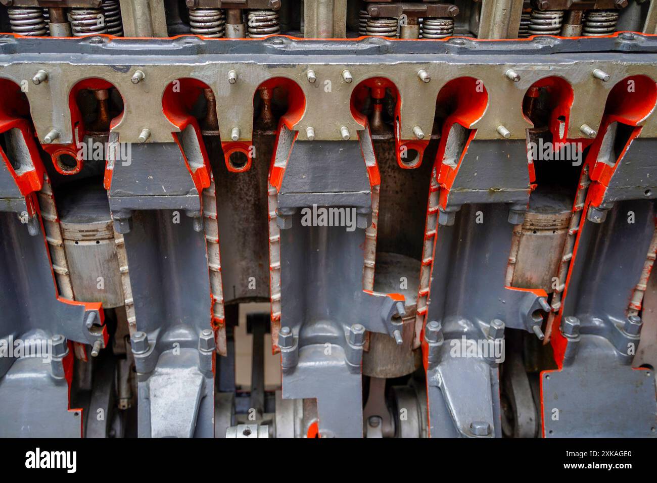 internal combustion engine close-up of a cross-section detail Stock ...