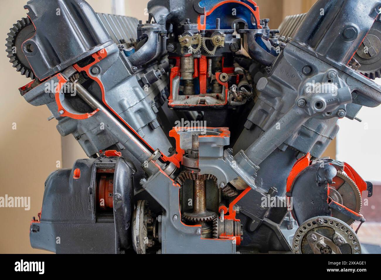 internal combustion engine close-up of a cross-section detail Stock ...