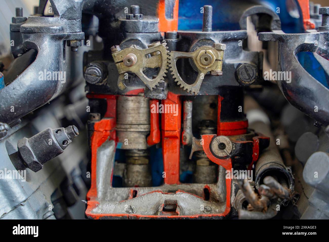 internal combustion engine close-up of a cross-section detail Stock ...