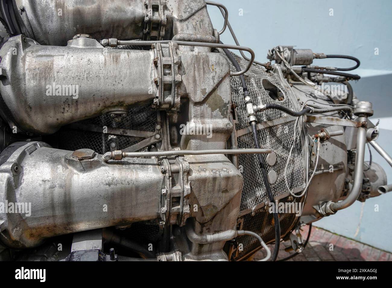 An Airplane engine reactor propeller of the 1950 detail Stock Photo - Alamy