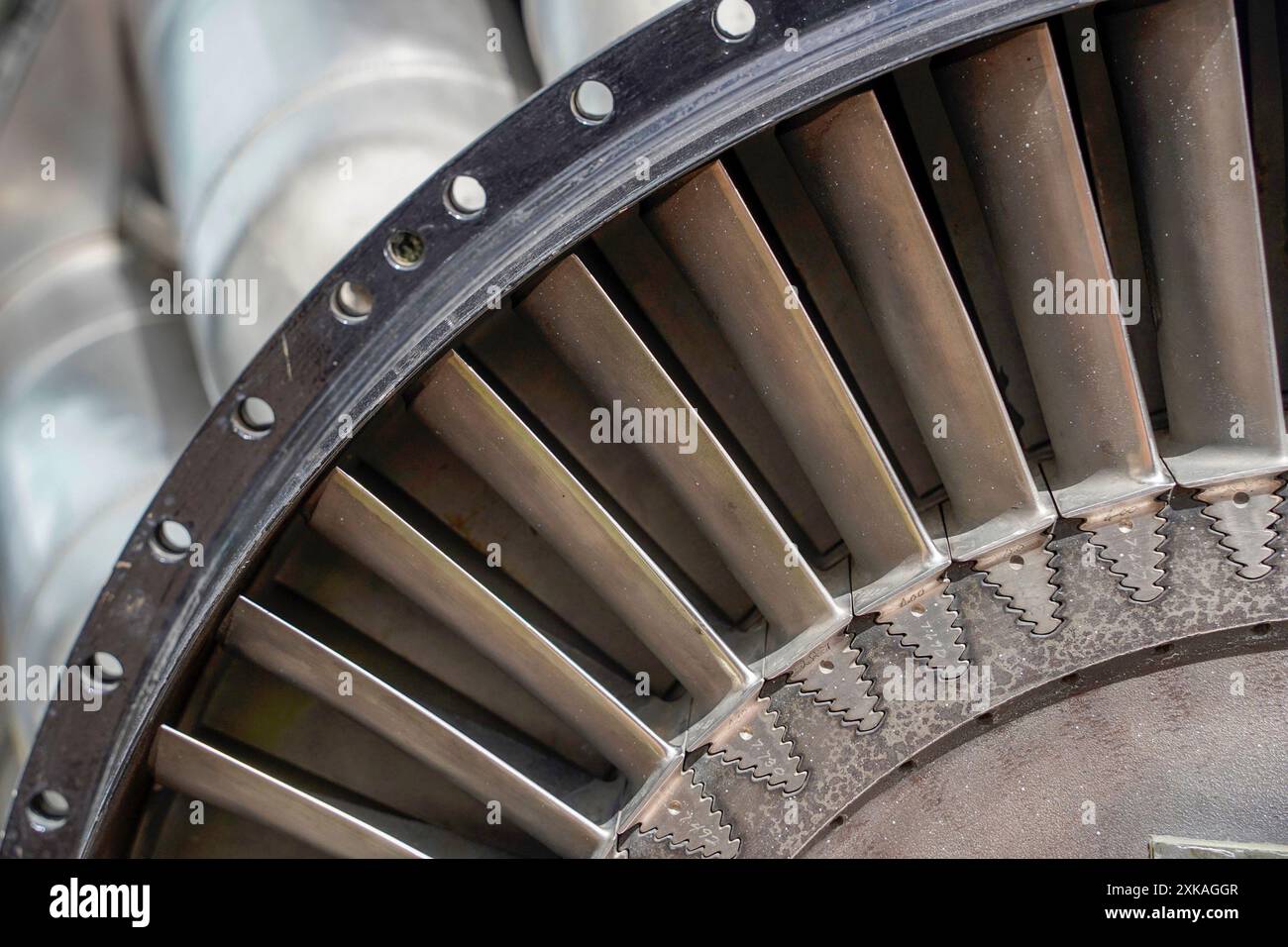 An Airplane engine reactor propeller of the 1950 detail Stock Photo - Alamy