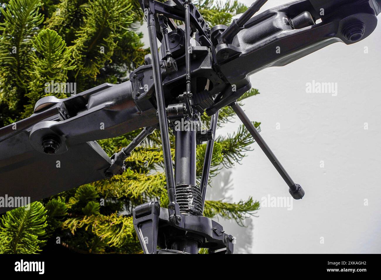 A joint of helicopter blades Details of the rotor and part of the body ...