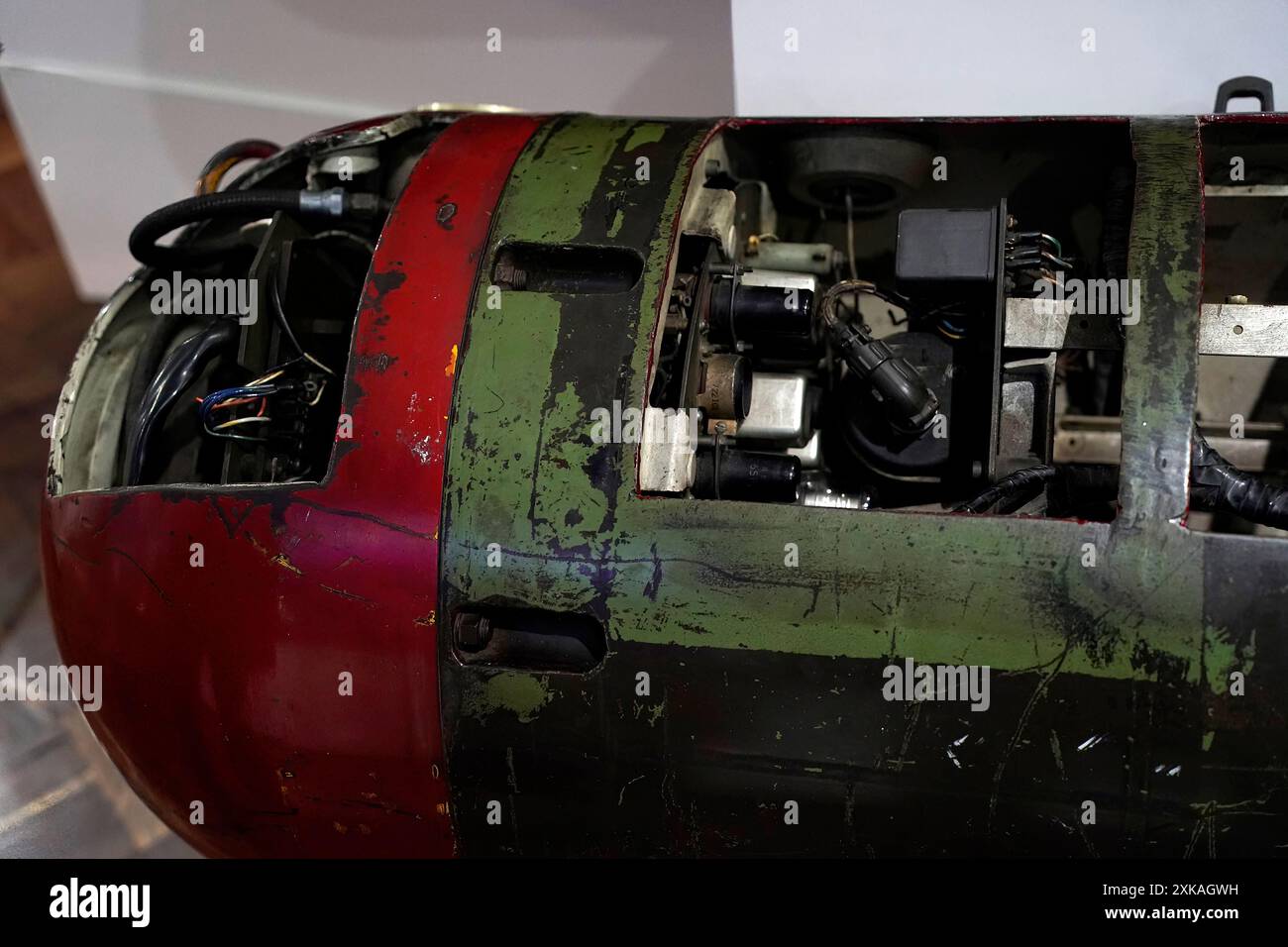 An Old torpedo from a warship. Open control of self-propelled weapon ...