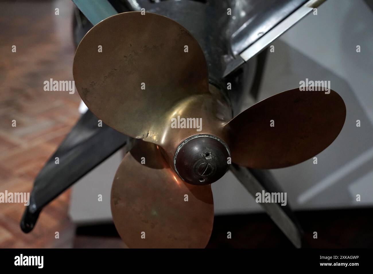 An Old torpedo from a warship. Open control of self-propelled weapon ...