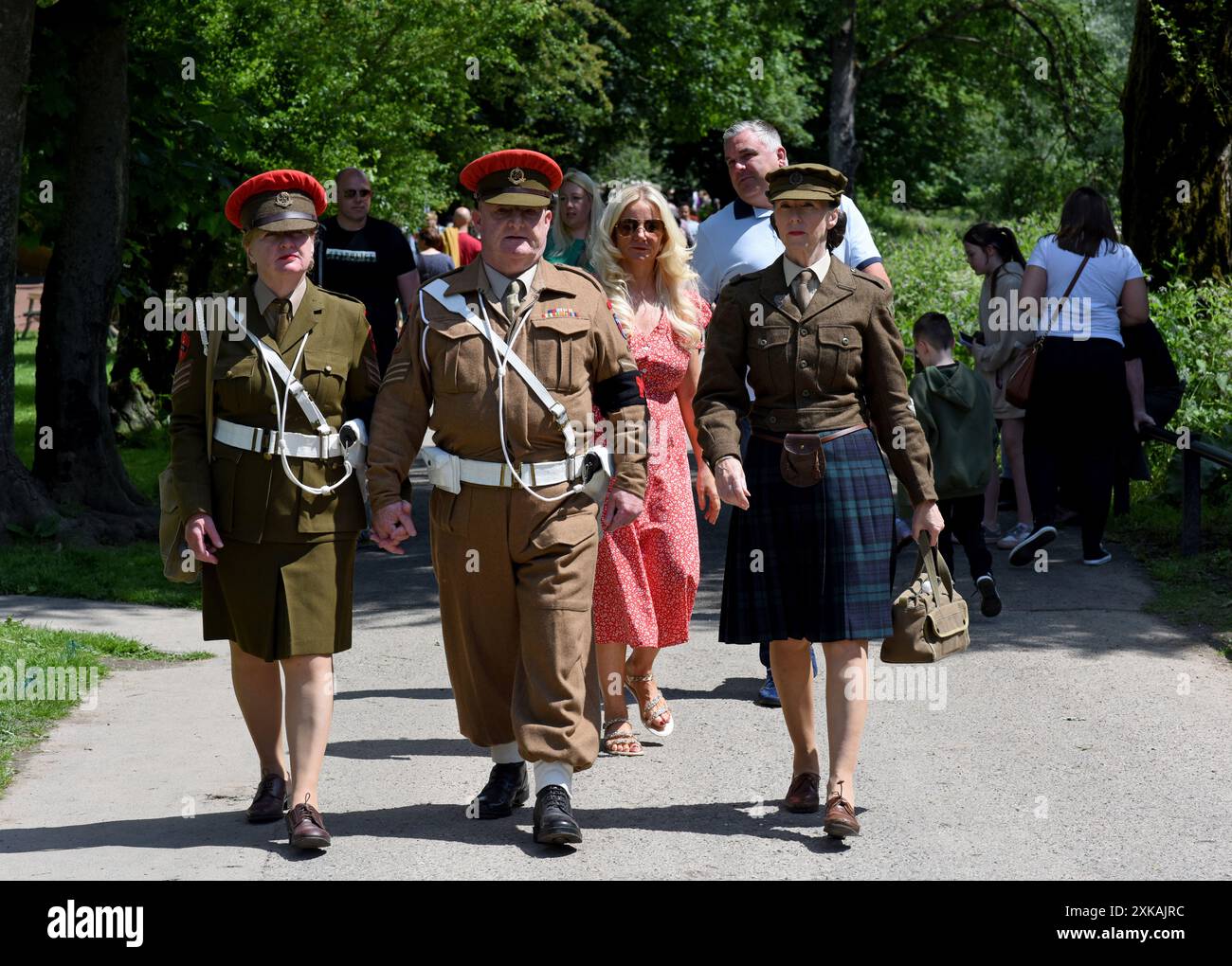 Reenactors in military uniform at World War Two reenactment weekend in ...