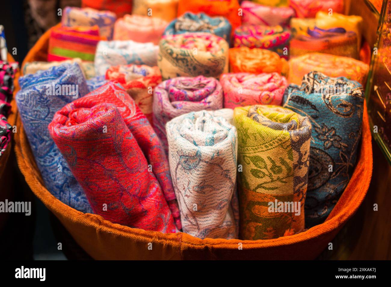 Examples of colorful fabric of various color and type Stock Photo - Alamy