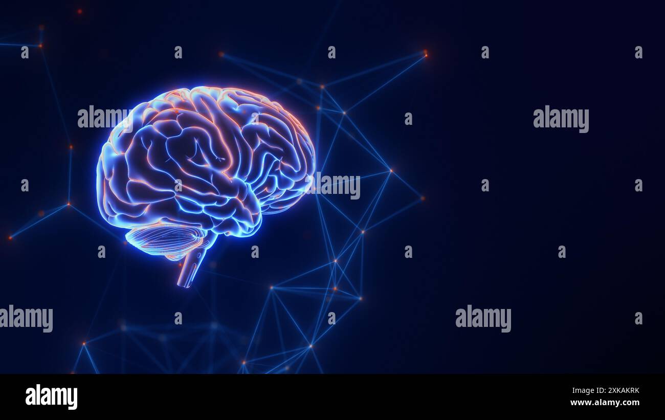Digital ai brain glowing neural hi-res stock photography and images - Alamy