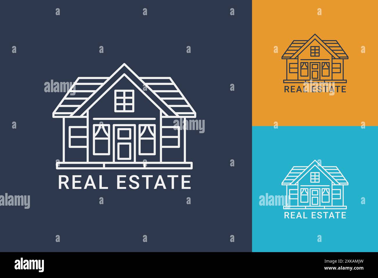 Home logo for real estate company line art style design Stock Vector ...