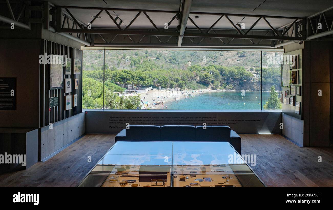 Roses, Spain - 20 July, 2024: Views over Cala Montjoi from the terraces ...