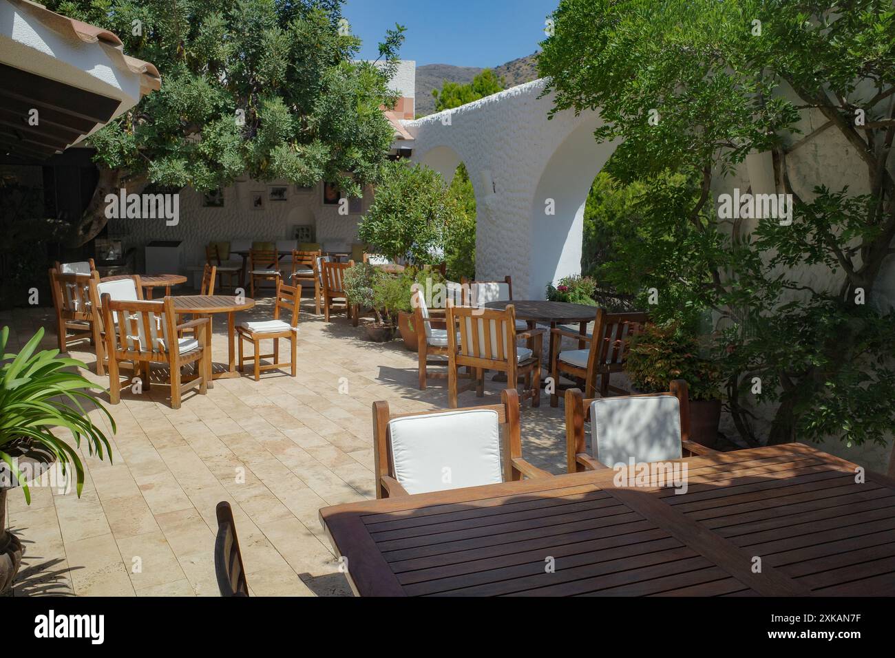 Roses, Spain - 20 July, 2024: Tables on the terrace at El Bulli ...