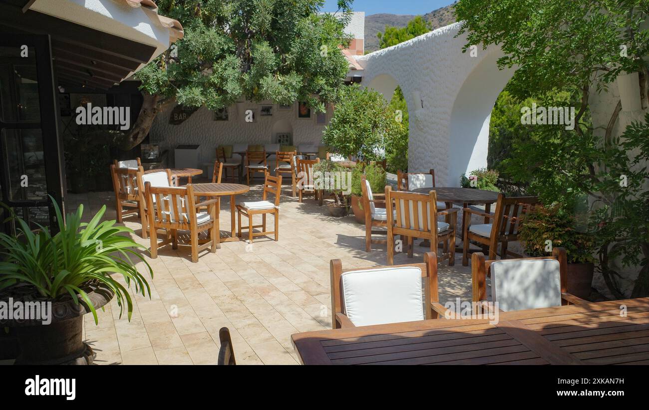Roses, Spain - 20 July, 2024: Tables on the terrace at El Bulli ...
