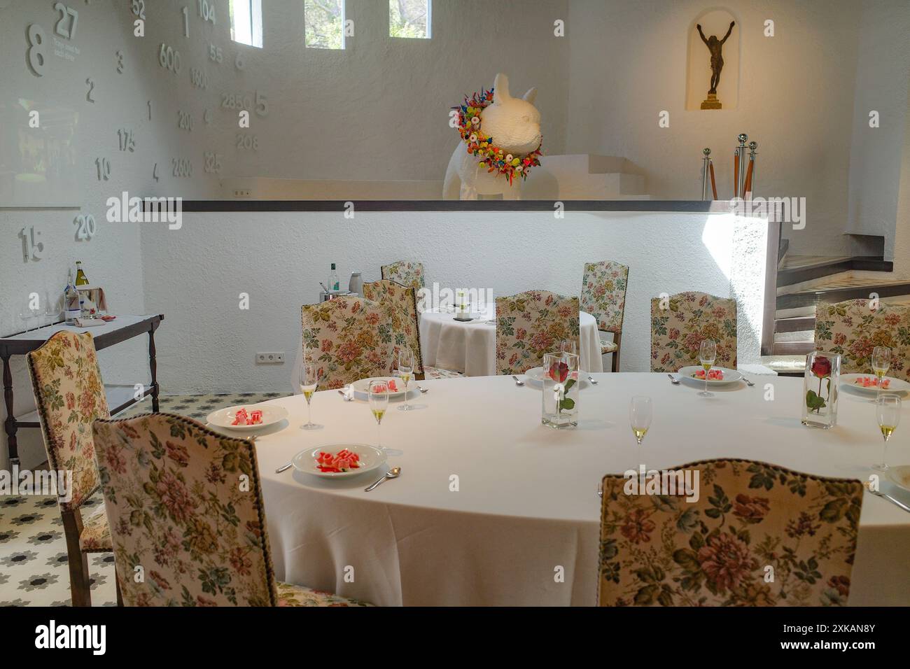 Roses, Spain - 20 July, 2024: Dining room at the El Bulli 1846 ...