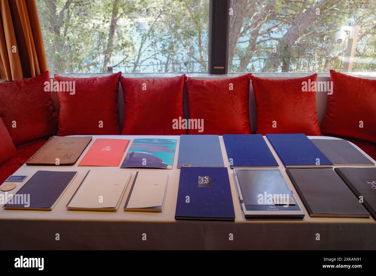Roses, Spain - 20 July, 2024: Wine lists on display at the El Bulli ...