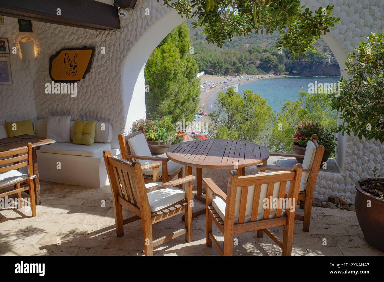 Roses, Spain - 20 July, 2024: Tables on the terrace at El Bulli ...