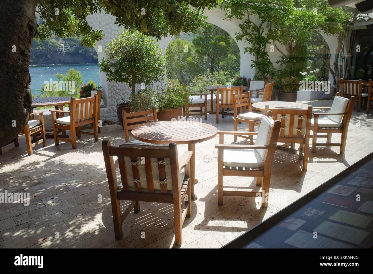 Roses, Spain - 20 July, 2024: Tables on the terrace at El Bulli ...