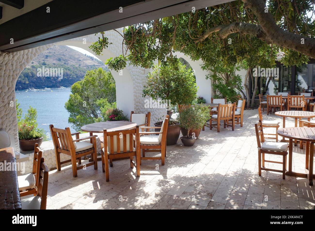 Roses, Spain - 20 July, 2024: Tables on the terrace at El Bulli ...