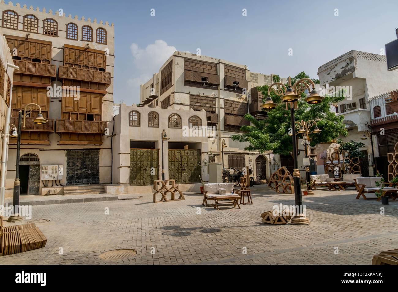 The market streets at Al-Balad (historic Jeddah), a popular touristic ...