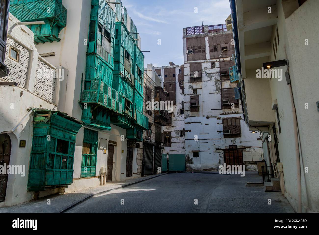The narrow alleys in Al-Balad - historic Jeddah, old part of the town ...